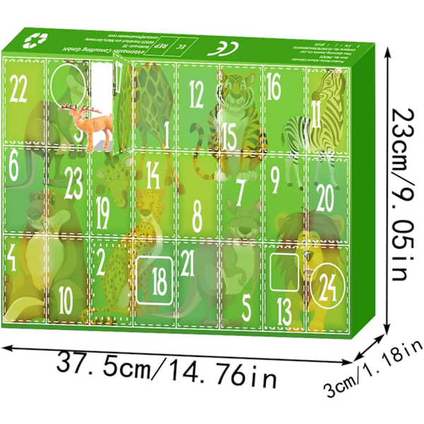 Adventskalender med dyrefigurer for julen 2025, 24-dagers ...