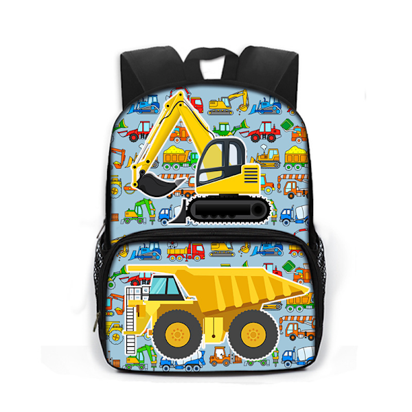 Tegnet brannbil bil gravemaskin traktor ryggsekk barnehage skoleveske ...