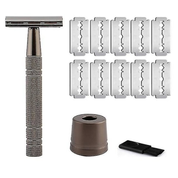 Rakhyvel i Roséguld Klassisk Dubbelkant Rakkniv för Män och Kvinnor 10 ...