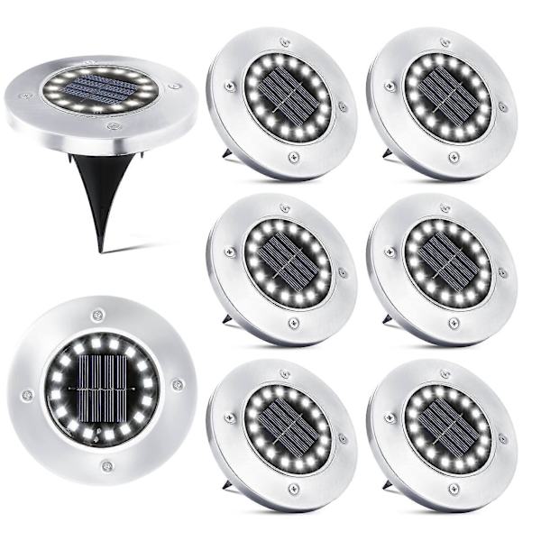 16 LED Solcellelamper Utendørs - 8 Stykker Solcelle Spotlight Hage ...