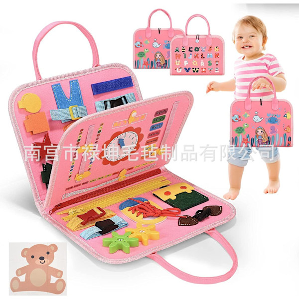 Busy Board för småbarn 5 lager, aktivitetsbräda, Montessori leksak baby ...