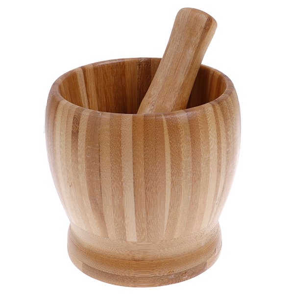 Trä mortel och mortelstöt Set Vitlök Pugging Pot Ört Mill Crush S | S ...