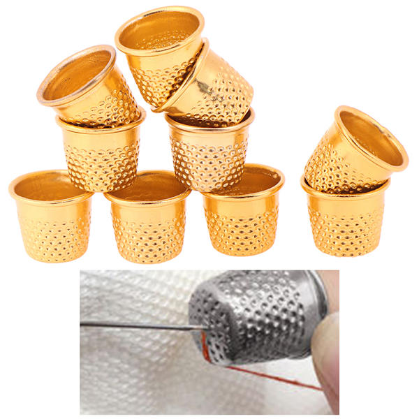 10 Styck Guld Finger Fingerborg Sygrepp Finger Metall Shield Prote | Fyndiq