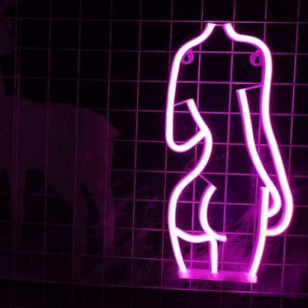 16" Levande naken Skönhet Rygg Rumpa Sexig Tjej Neonskylt Akryl Handgjord Man Cave Beer Pub Bar ...