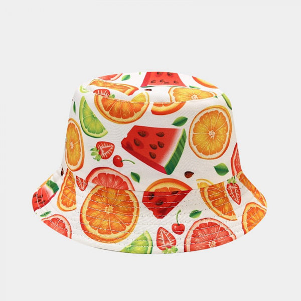 AVEKI Packable Reversible Färgglada Frukttryckta Fiskehatt Solhatt ...