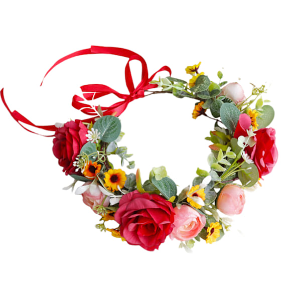 AVEKI Damer Girs Blomma Krona Brud Eucalyptus Halo Bröllop Blommor ...