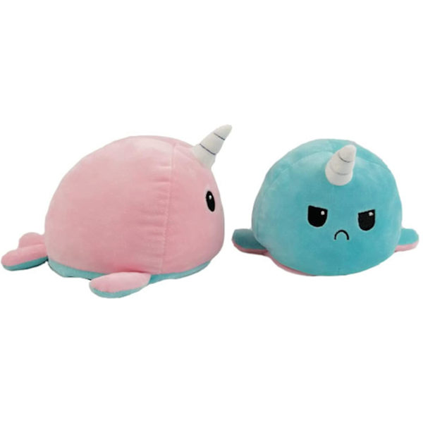 Reversibel Enhörning Val Plushie Gosedjur Humör Plysch Dubbelsidig ...