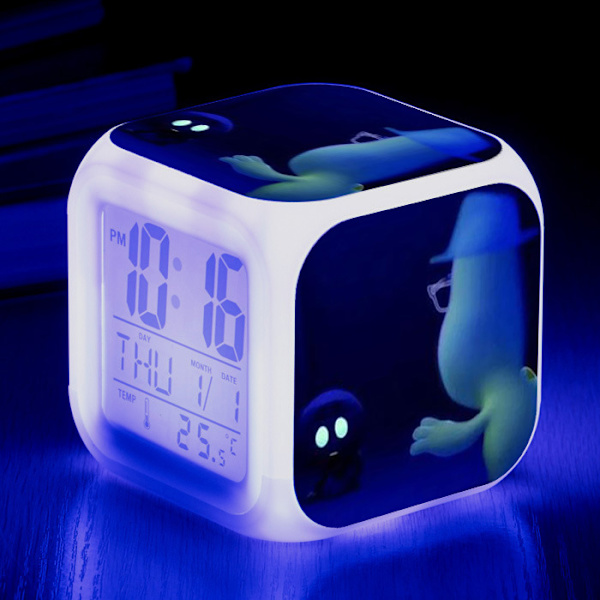 Anime Mind Adventure Färgrik Väckarklocka LED Kvadratisk Klocka Digital ...