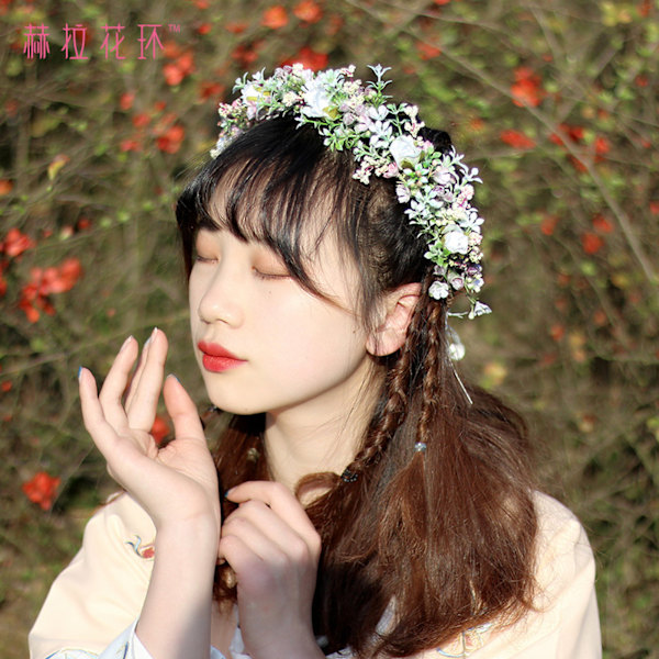 AVEKI Damer Girs Blomma Krona Brud Eucalyptus Halo Bröllop Blommor ...