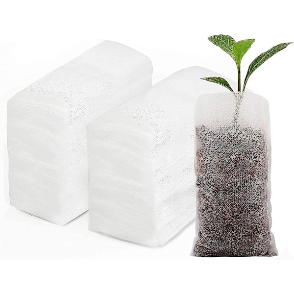 200 stk. planteposer for barnehage, biologisk nedbrytbare ikke-vevde planteposer ...