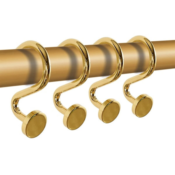 Guld dekorativa duschdraperi krokar ringar set om 24, lyx tunga metall ...