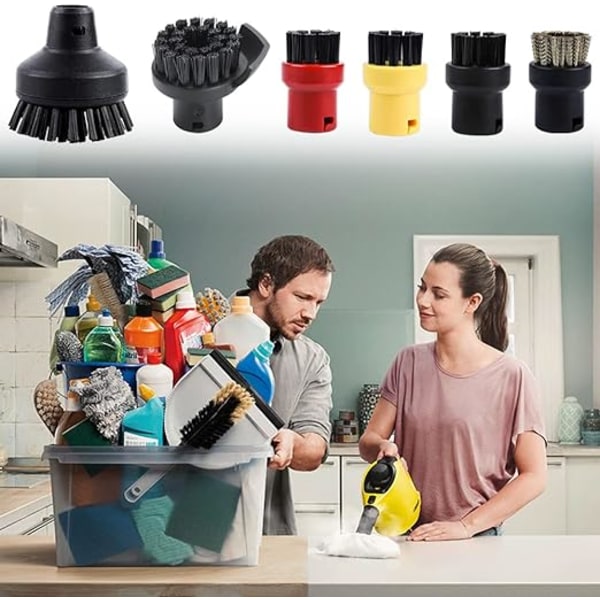 Set med 6 runda borstar för Kärcher Steam Cleaner SC1 SC2 SC3 SC4 | Fyndiq