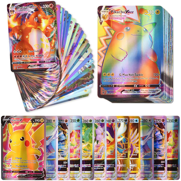 100 stk. ultra sjældne kort - ingen dubletter - perfekt gave til børn ...