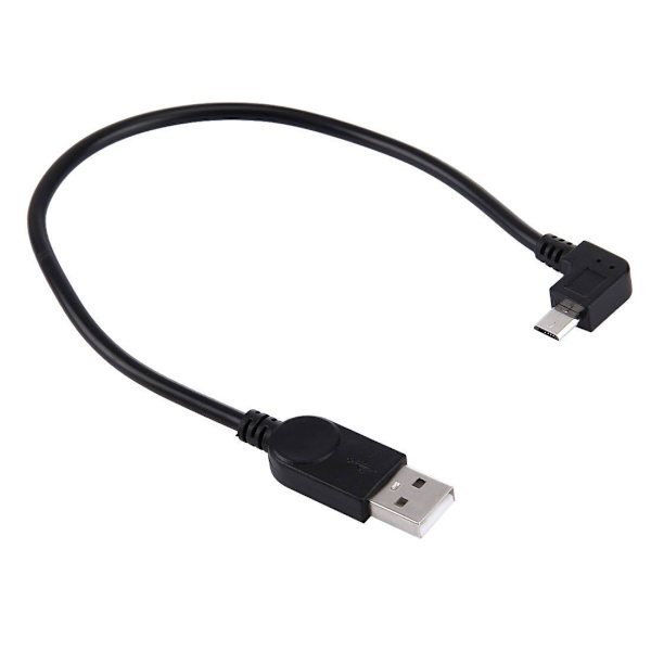 USB-kabel till vinklad Micro USB 17cm Svart a645 | Svart | 15 | Fyndiq