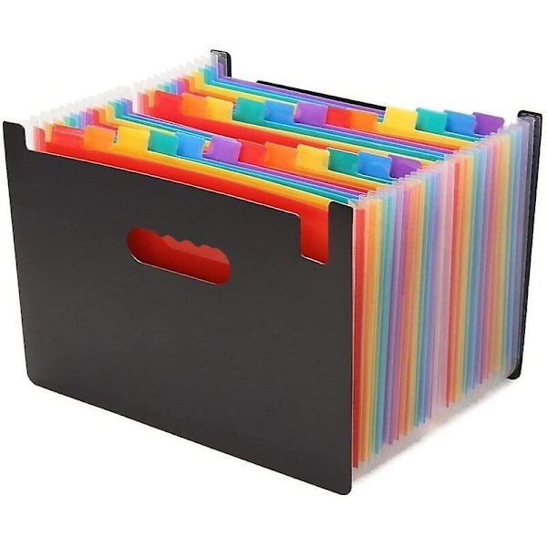 A4 Accordion Suitcase Sorter, 24 Compartment Pocket Binder, Expandable ...