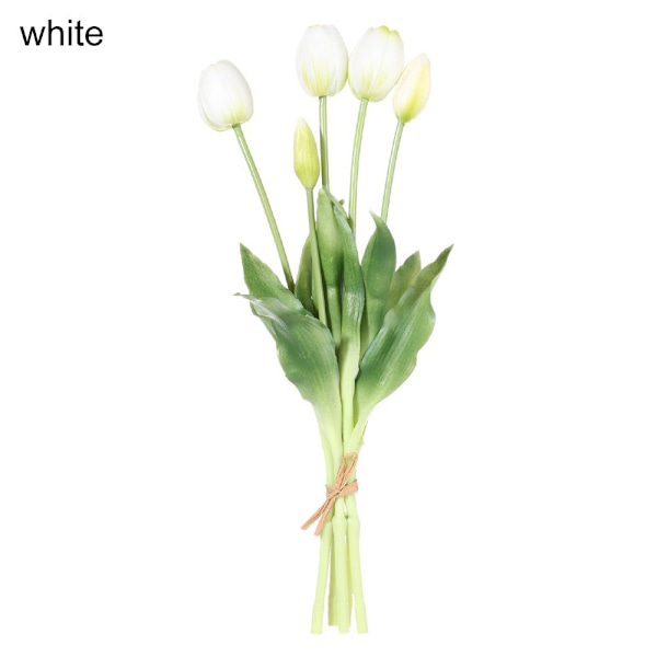 Mordely Konstgjorda Blommor Tulpaner Bukett VIT white | Fyndiq