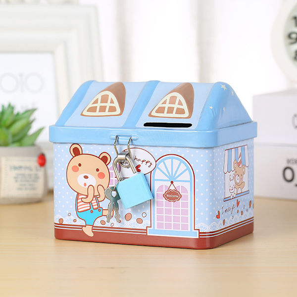 Mordely Elf S-23 Plåthus Tecknad Spargris för barn blå blue | Fyndiq