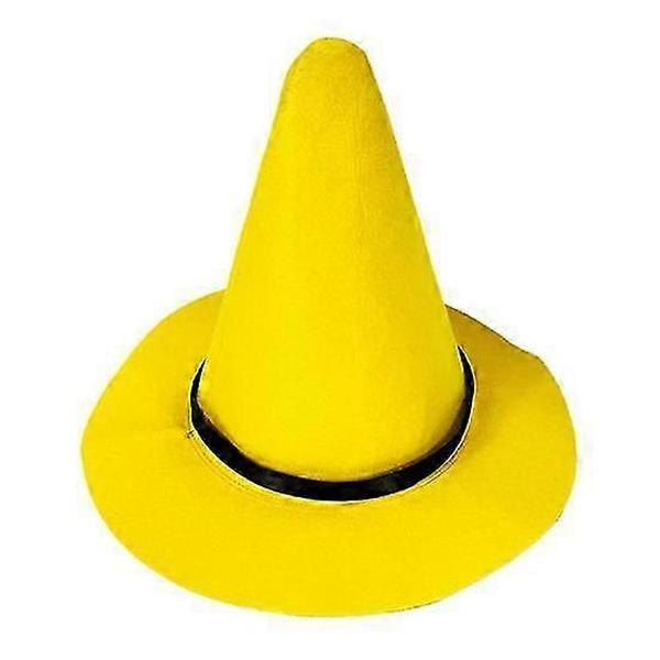 Halloween Häxhatt Spetsig Gul Filt Trollkarl Hatt Stor Brätte Utklädnad ...