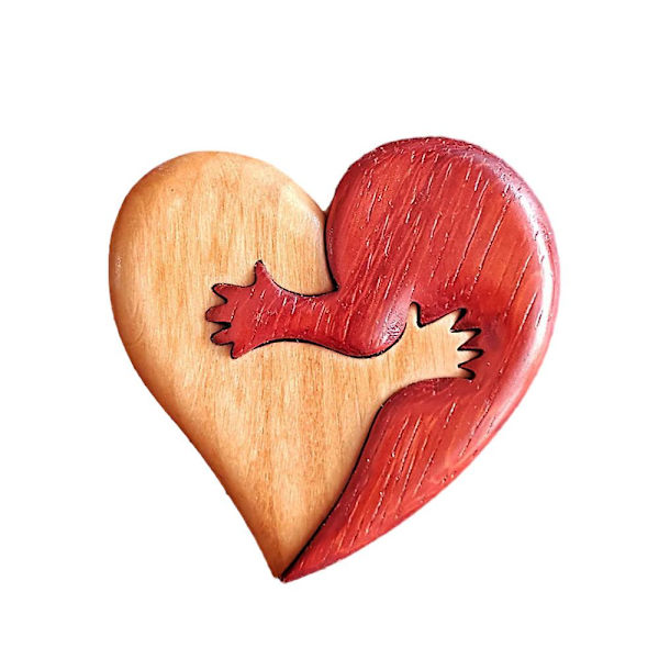 Et kram fra mit hjerte til dig Træskærerarbejde, kærlige hjerter formet ...