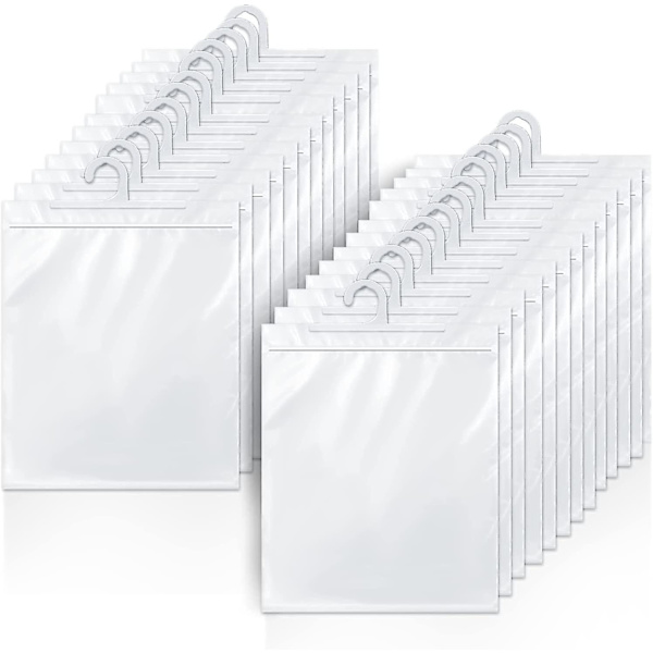 24 Pak Hængende Opbevaringsposer, Stor Krog 10 X 12,5 tommer Klart ...