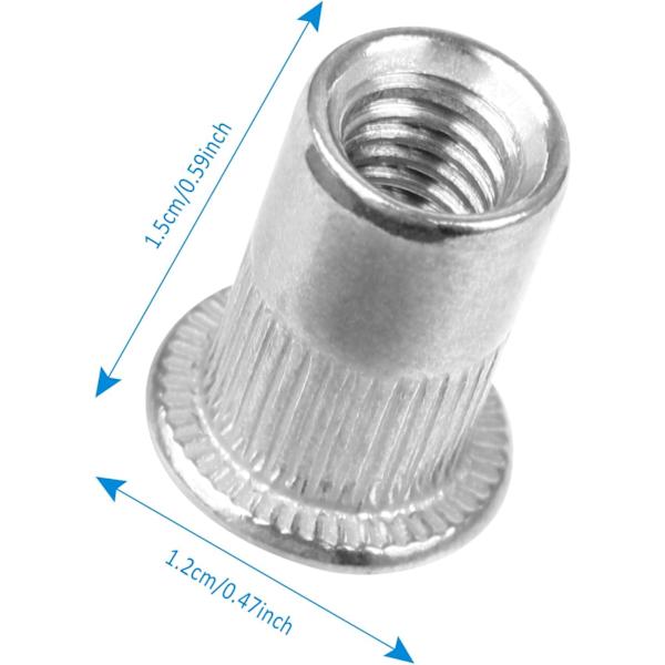 M6 gängad insats nitmuttrar 80 st nitmutter med platt huvud 304 gänga i ...