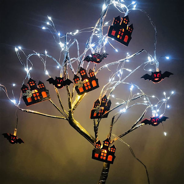 Halloween Fairy Lights, 3 m Bat String Lights, 20 LED Bat String Lights ...