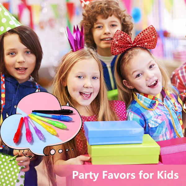 7 kpl Invisible Ink Pen UV-valolla, Spy-kynä salaisuuden ...