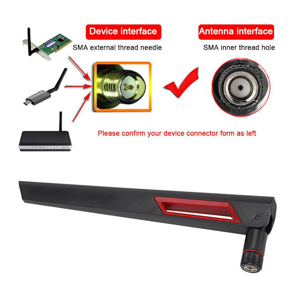 3PCS 2.4G 5.8G Dual Band SMA 8DBi Högförstärknings Router Antenn för ...