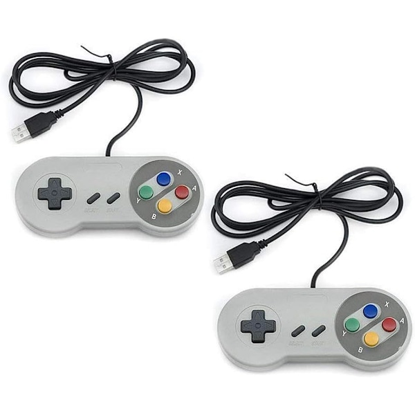 2-pak Snes/NES imitation USB-controller - Klassisk retro gamepad | Fyndiq