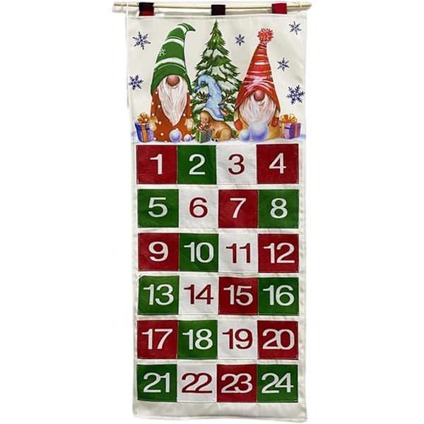 Adventskalender i stoff, Adventskalender med 24 rom og nummer for ...