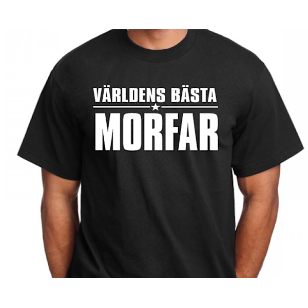 Svart T-shirt med design -Världens bästa Morfar XXL | Fyndiq