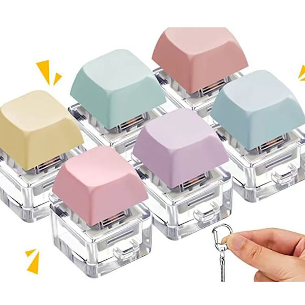 Keyboard Clicker med LED-lys Tastatur Fidget Toys LYSEBLÅ light blue ...