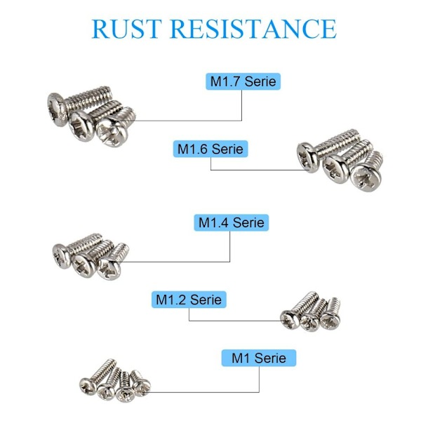 800 stk Små Skruer Sortimentsett Mini Skruer Mikro Skruer Sett | Fyndiq
