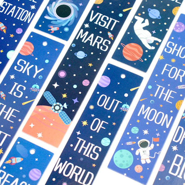 10 stk Space Theme Bookmarks Inspirerende bogmærkeside | Fyndiq