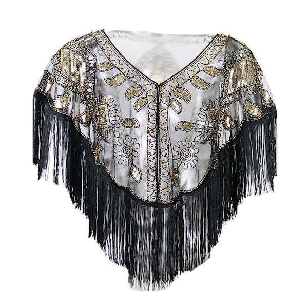 Dam Sjal Evening Prom Cape BLACK&GULD black&gold | black&gold | Fyndiq