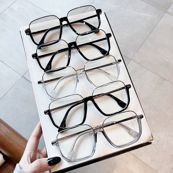 Anti-Blue Light Glasögon Överdimensionerade glasögon SVART SVART Black ...