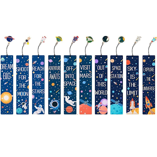 10 stk Space Theme Bookmarks Inspirerende bogmærkeside | Fyndiq