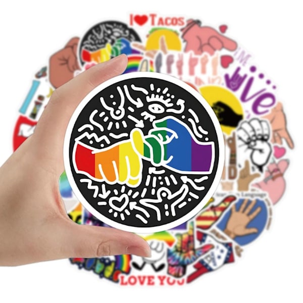 ASL-klistremerker American Sign Language Sticker Pack/Tegnspråk | Fyndiq