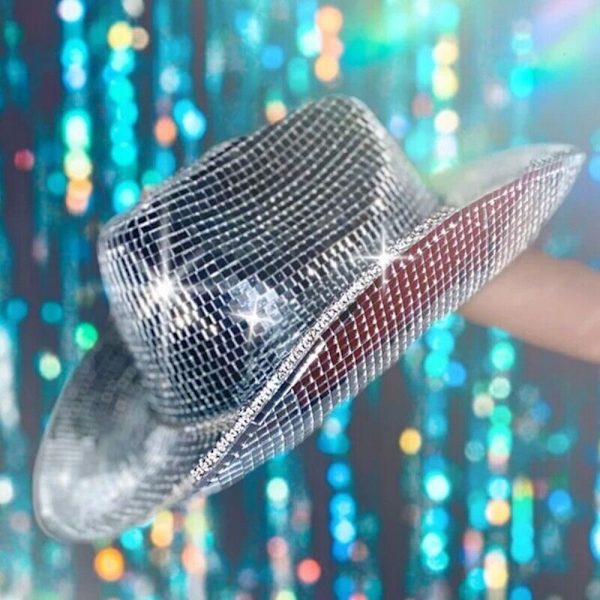 Mirror Disco Cowboy Hat Disco Ball Hat Glitter Disco Cap | Fyndiq