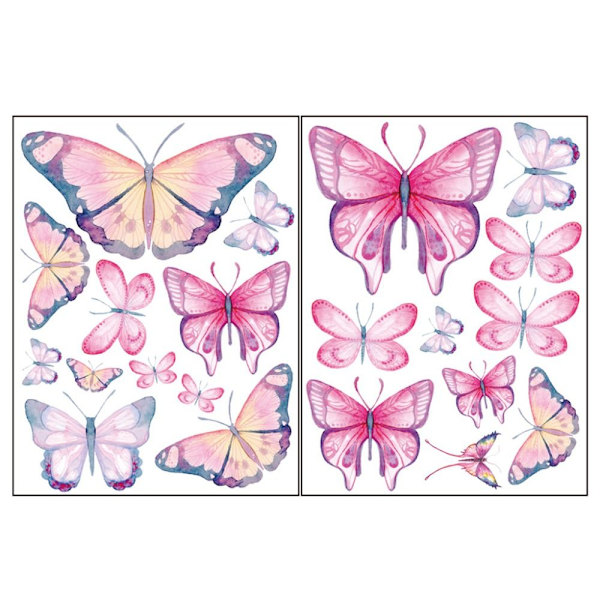 Lysande fjäril Väggdekaler Glödande fjärilar Dekaler ROSA pink | Fyndiq