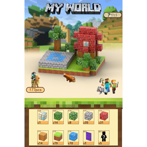 Minecraft byggklossar, inklusive 177 st sexsidiga magnetiska leksaker ...