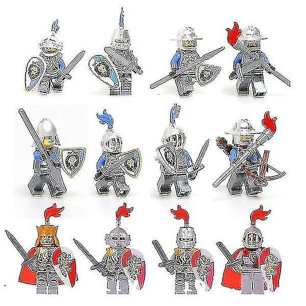 12 st Medeltida Figurer Riddare Minifigur Soldat Actionfigur ...