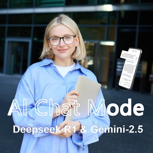2025 Senaste Modell AI Smartglasögon, AI Chatt Deepseek R1 och Gemini-2.5 med Stöd för 164 ...