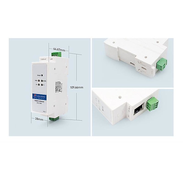 -DR302 DIN-kisko sarja RS485 Ethernet TCP IP -palvelinmoduuli Ethernet ...