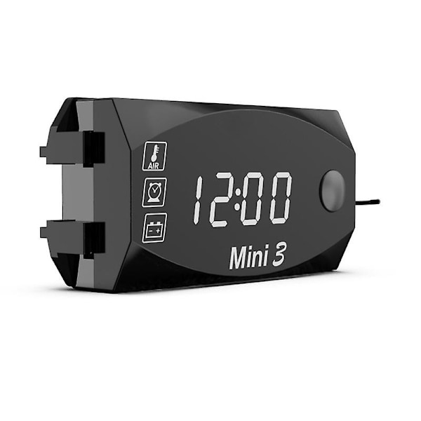Universal 3-i-1 Motorcykel Elektronisk Klocka Termometer Voltmeter 12v ...
