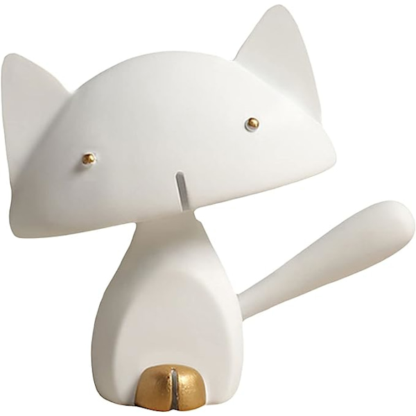 Hjem Skrivebordsindretning Harpiks Kattedekoration Dyrekunststatue Sort Hvid Katte Håndværk ...