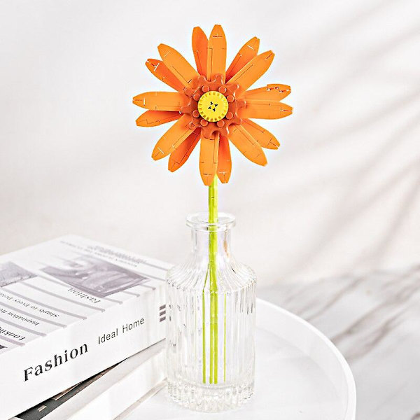 Simulering byggstenar blomma tulpan ros solros krukbukett mini blomma ...