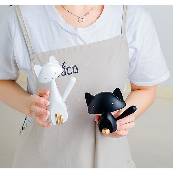 Hem Skrivbordsdekor Harts Kattdekoration Djurkonststaty Svart Vit ...