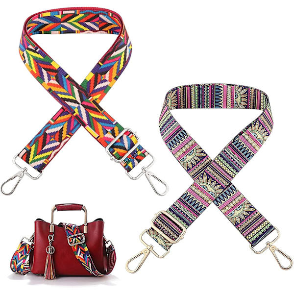 Bred axelrem Justerbar Ersättningsbälte 2st Väskremmar För Handväskor Canvas Med Spännen Breda ...