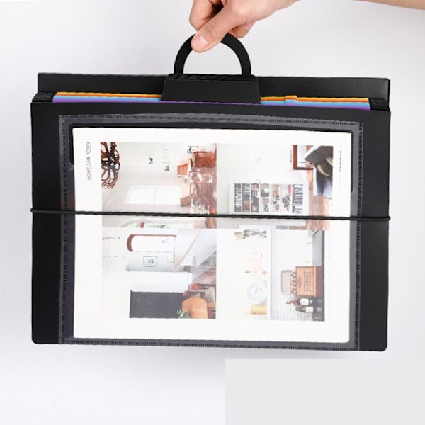 Vägghängd tidskriftshållare A4 väggdisplay bestående av 6 hopfällbara plastfack 36*80*3,5cm{YFL ...